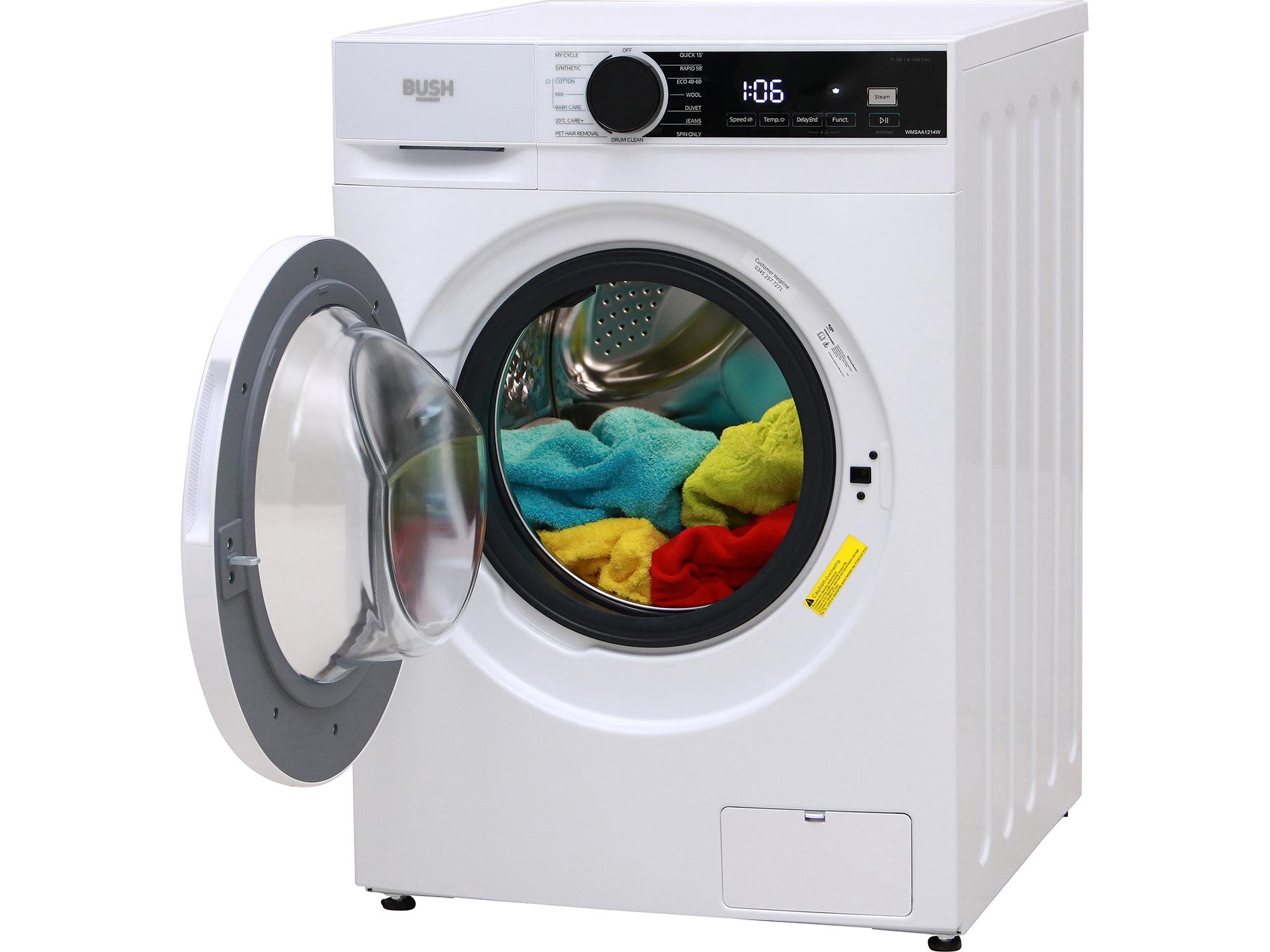 Bush WMSAA1214W review | Freestanding 12kg Washing machine - Which?